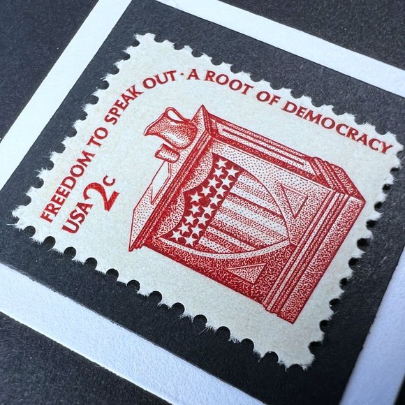 Wall Decor | Democracy 1977 Framed Postage Stamp Art 4x4 Usa 1582 ...